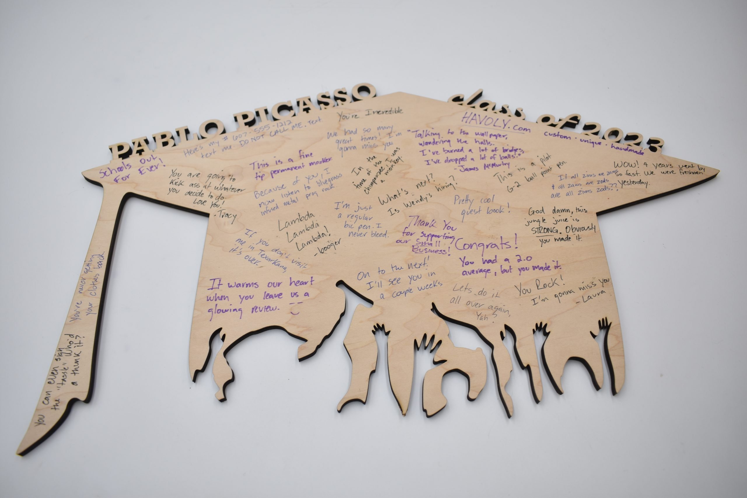Personalized Grad Cap Graduation Guest Book Alternative | Havoly